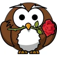 DOPASTICKER Rose Owl Sticker Phone Sticker, Latop Sticker, Lover Gift ...