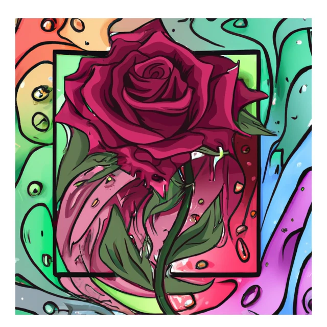 DOPASTICKER Rose Sticker Dripping Paint Purple Graffiti Rainbow Street ...