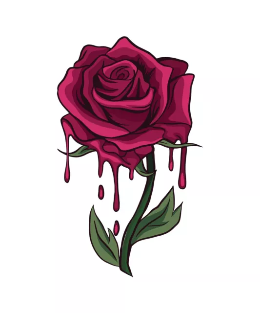 DOPASTICKER Rose Sticker Dripping Paint Purple Graffiti Urban Street ...