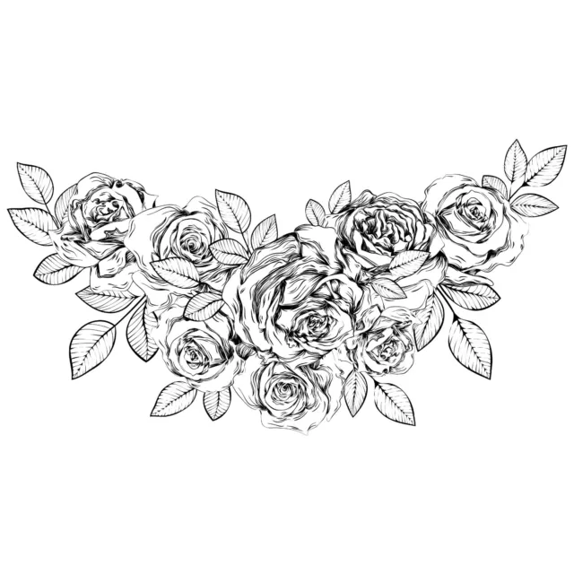 DOPASTICKER Rose Sticker Gothic Retro Vine Sketch Vintage Botanical ...