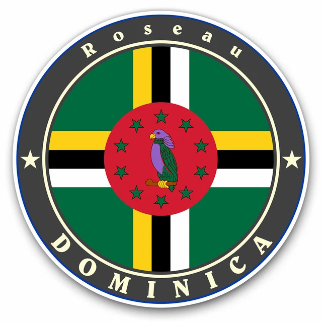 DOPASTICKER Roseau Dominica Flag Map Cool Gift Decorative Laptop, Phone ...