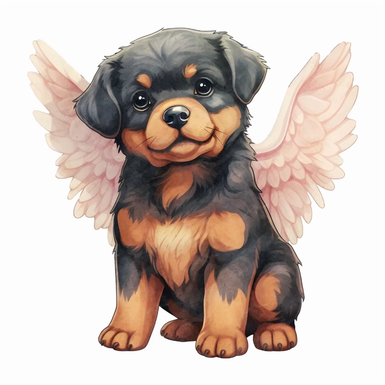 DOPASTICKER Rottweiler Angel Dog With Wings Car Sticker Dogs Sticker ...