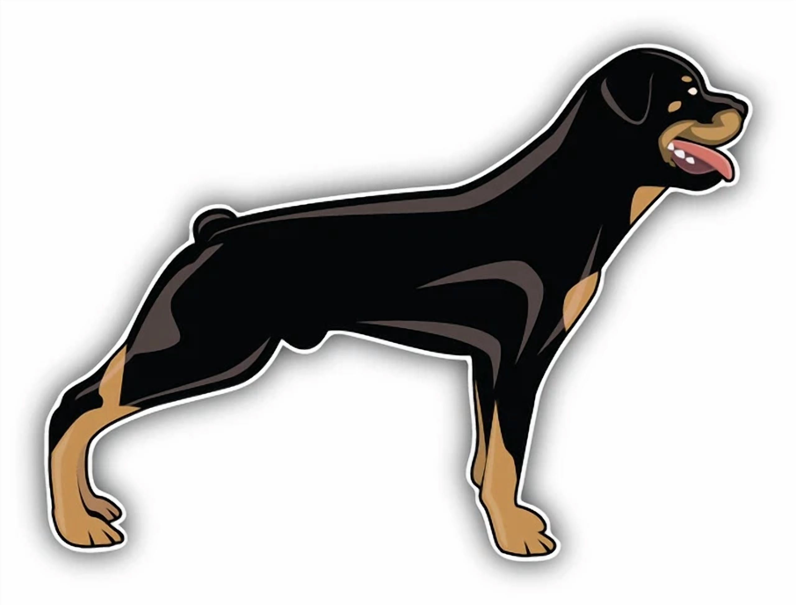 DOPASTICKER Rottweiler Dog Cartoon Sticker Decal Phone Decal Water ...