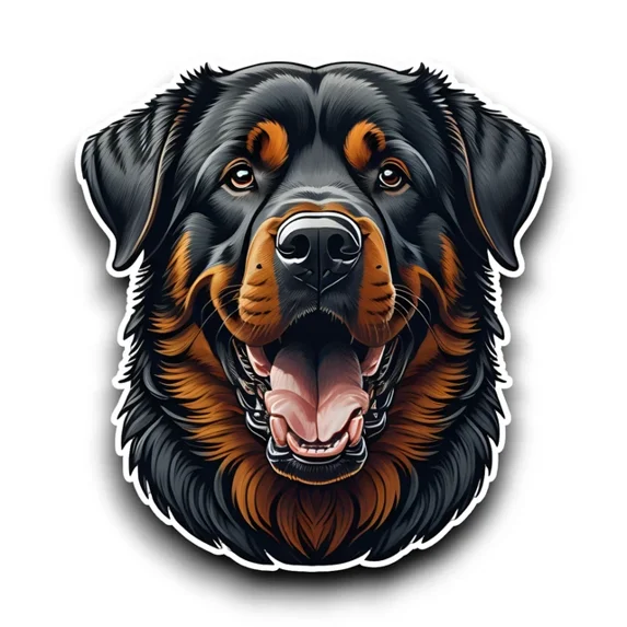 DOPASTICKER Rottweiler Dog Sticker For Car Van Window Laptop Phone ...