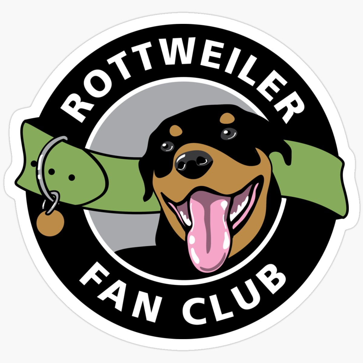 DOPASTICKER Rottweiler Fan Club Sticker, Waterproof Decal For Pet ...