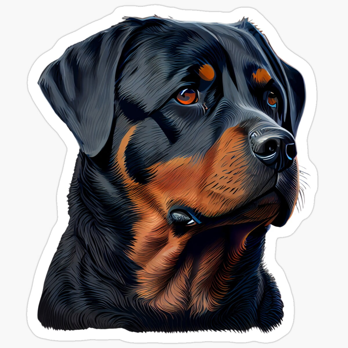 DOPASTICKER Rottweiler Sticker, Waterproof Decal For Pet Lovers Phone ...