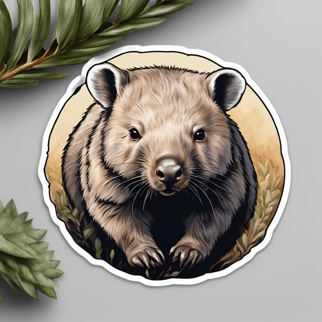 DOPASTICKER Round Wombat Sticker Phone Decal Water Bottle Stickers ...