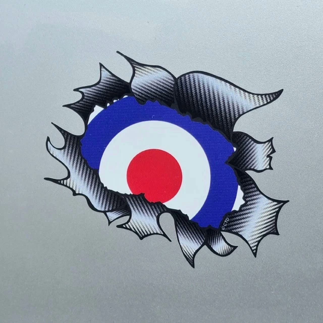 DOPASTICKER Roundel Raf Mod Target Ripped Carbon Fibre External Sticker ...