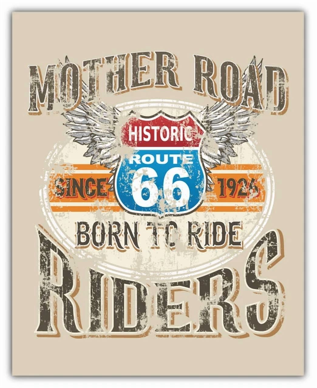 DOPASTICKER Route 66 Mother Road Grunge Emblem Sticker Decal Phone ...