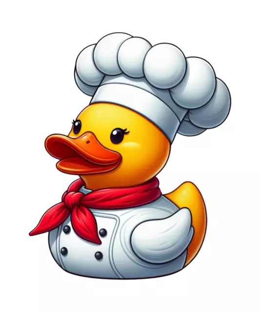 DOPASTICKER Rubber Duck Sticker Chef Cook Restaurant Culinary Food ...
