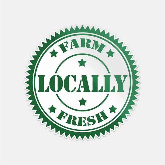 DOPASTICKER Rubber Locally Farm Fresh Sticker Decal Phone Decal Water ...