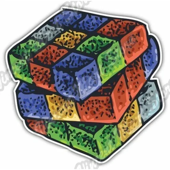 DOPASTICKER Rubik'S Cube 3-D Puzzle Magic Car Sticker Decal Phone Decal ...