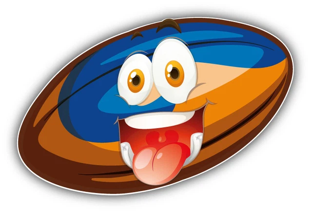 DOPASTICKER Rugby Ball Face Sticker Decal Phone Decal Water Bottle ...