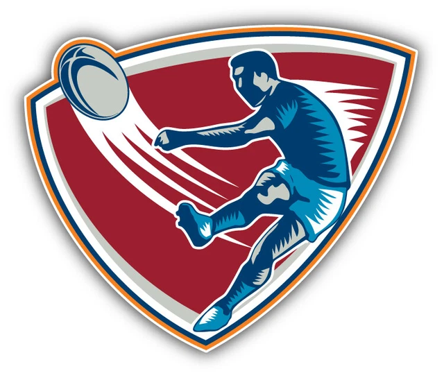 DOPASTICKER Rugby Player Kicking Ball Car Sticker Phone Decal Water ...