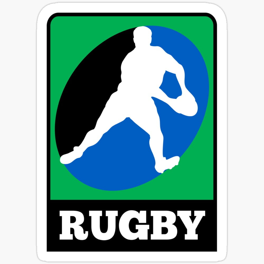 DOPASTICKER Rugby Player Running Passing Ball Sticker Phone Decal Water ...