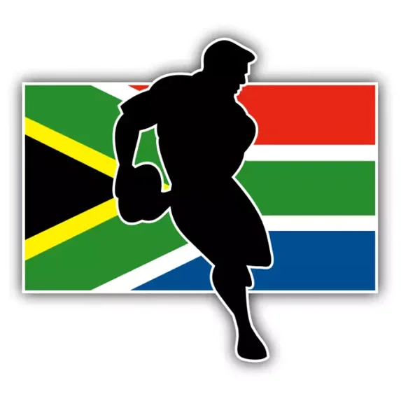 DOPASTICKER Rugby Player Sport South Africa Flag Car Sticker Phone ...