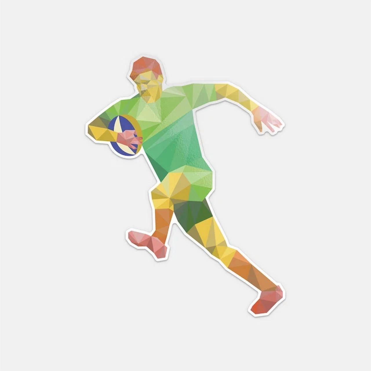 DOPASTICKER Rugby Player Triangulated Sport Sticker Decal Phone Decal ...