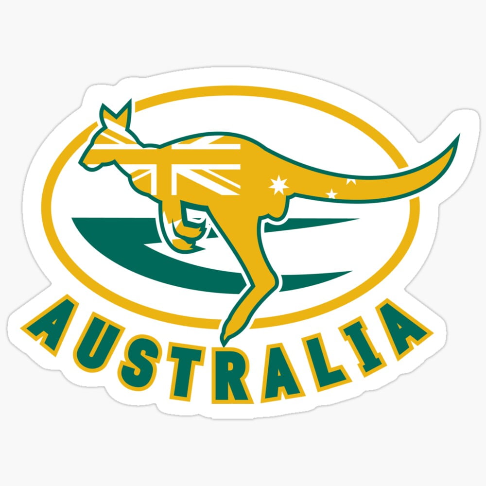 DOPASTICKER Rugby Wallabies Kangaroo Australia Sticker Phone Decal ...
