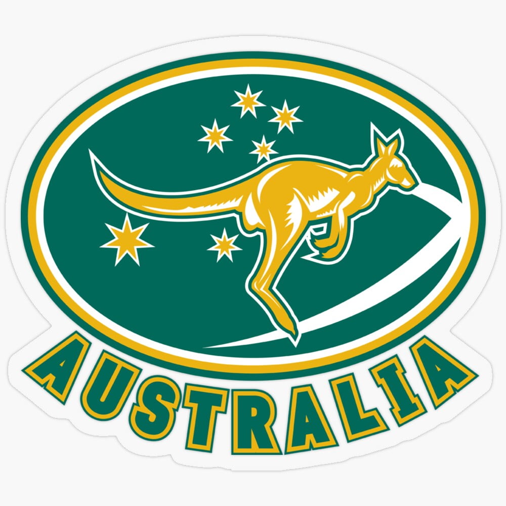 DOPASTICKER Rugby Wallabies Kangaroo Australia Transparent Sticker ...