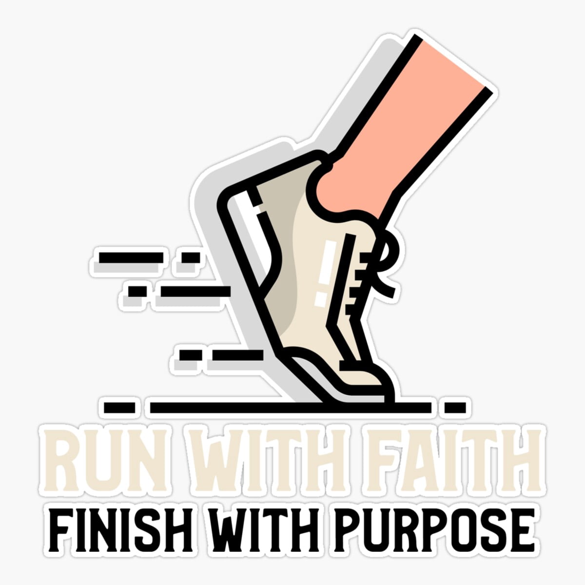 DOPASTICKER Run With Faith Finish With Purpose Sticker, Phone Sticker ...