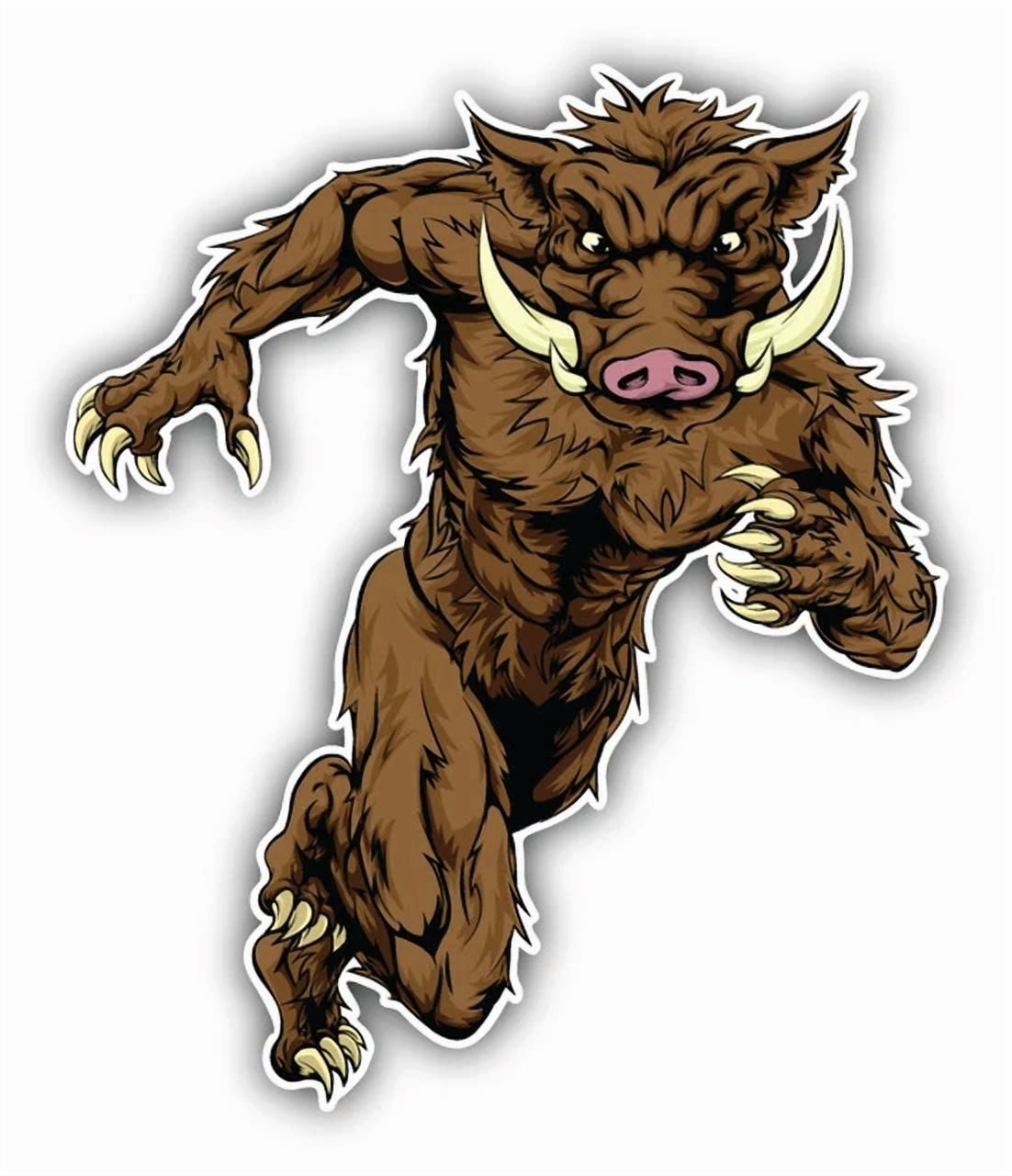 DOPASTICKER Running Boar Mascot Sticker Decal Phone Decal Water Bottle ...