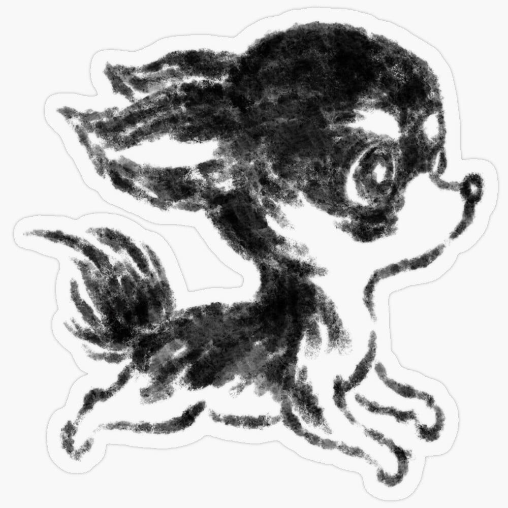DOPASTICKER Running Chihuahua Transparent Sticker Phone Decal Water ...