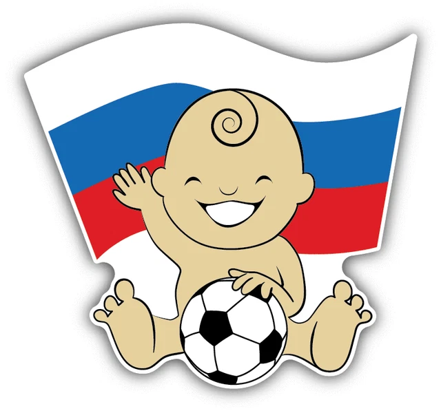 DOPASTICKER Russia Flag Baby Soccer Fan Sticker Decal Phone Decal Water ...