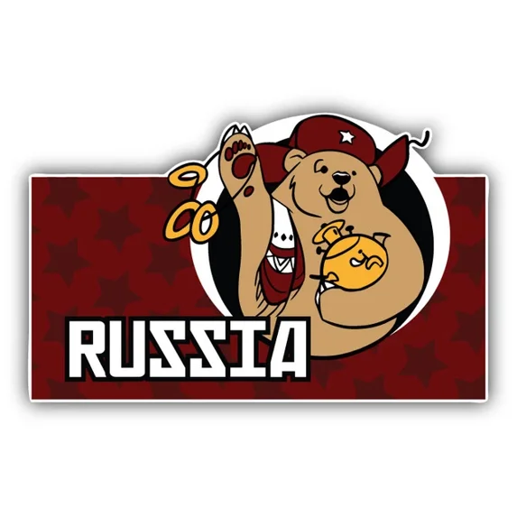 DOPASTICKER Russian Bear Travel Label Sticker Decal Phone Decal Water ...