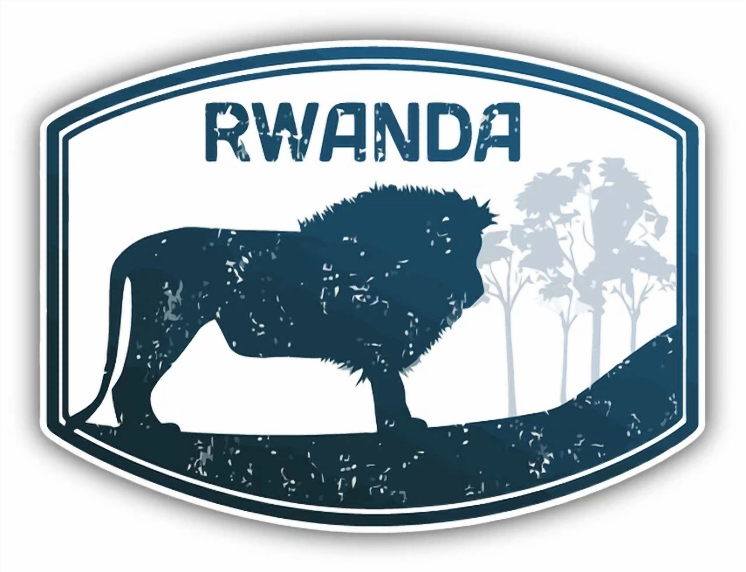 DOPASTICKER Rwanda Africa Lion Travel Grunge Sticker Decal Phone Decal ...