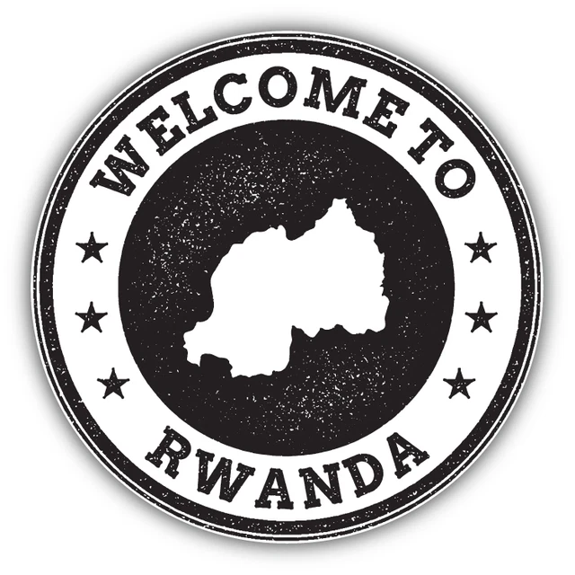 DOPASTICKER Rwanda Map Grunge Welcome Stamp Sticker Decal Phone Decal ...