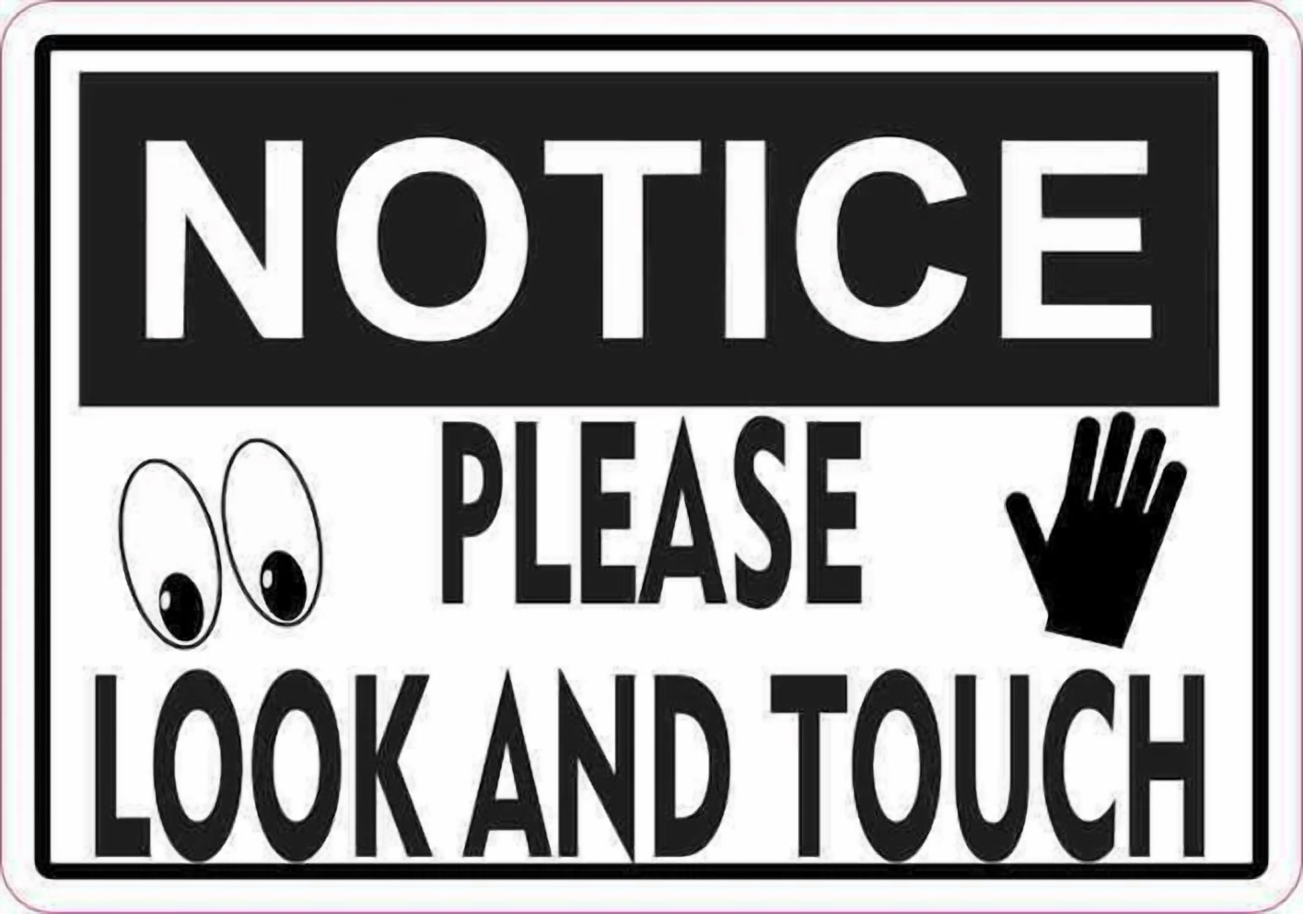 DOPASTICKER S Notice Please Look And Touch Sticker Business Exhibit ...