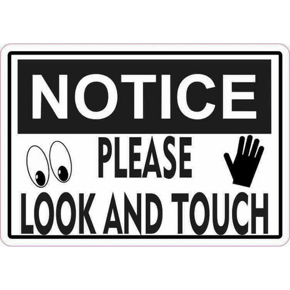 DOPASTICKER S Notice Please Look And Touch Sticker Business Exhibit ...