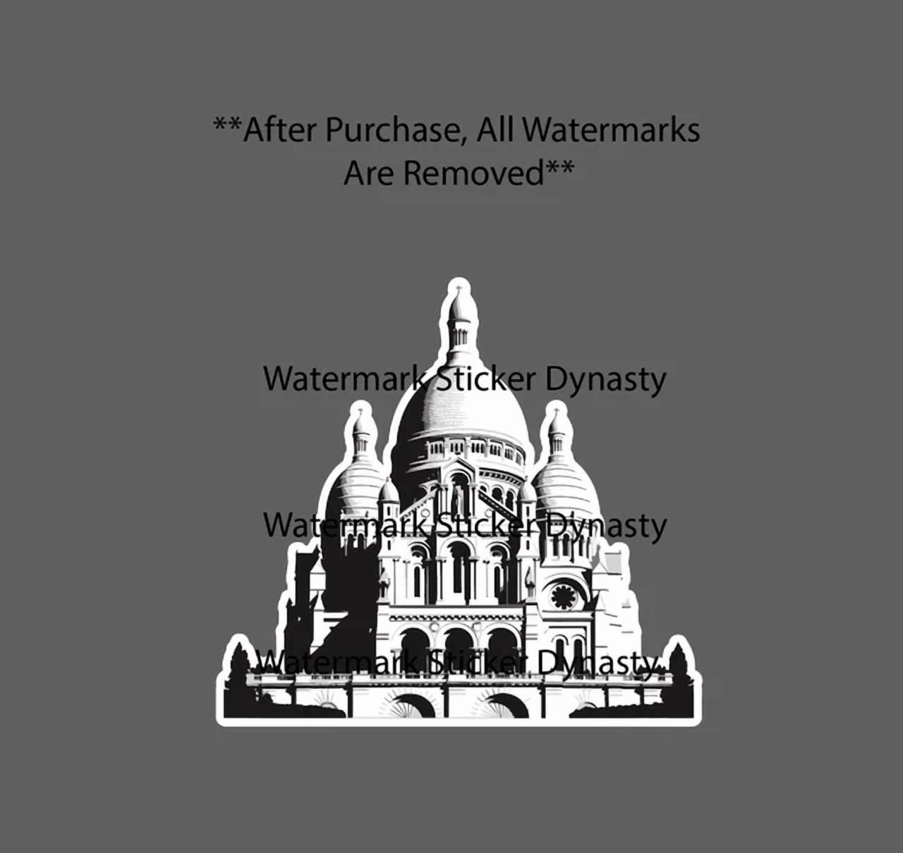 DOPASTICKER Sacre Coeur Basilica Sticker Church Faith Jesus Sticker ...