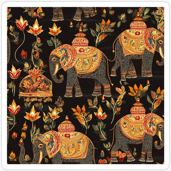 DOPASTICKER Sacred Beauty Of Elegant Elephants Sticker Phone Sticker ...