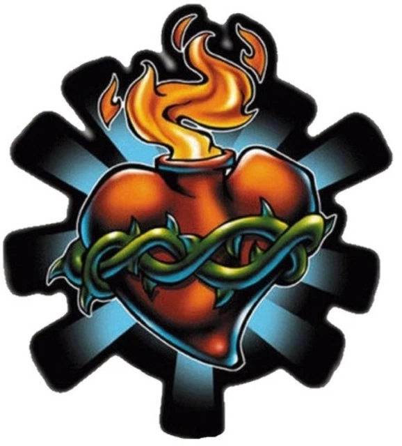 DOPASTICKER Sacred Heart With Barbed Wire Sticker Laptop Sticker Hard ...