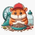DOPASTICKER Sad Hamster Eating Sticker, Phone Sticker Water Bottle ...