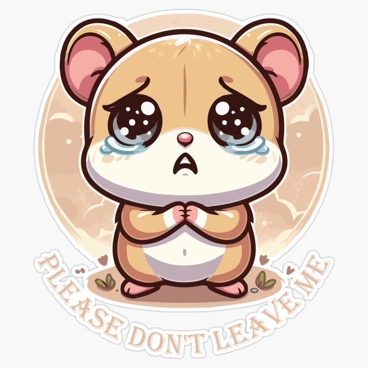 DOPASTICKER Sad Hamster Please Don'T Leave Me Sticker, Phone Sticker Car Sticker - Walmart.com