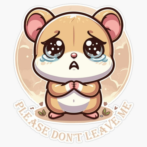 DOPASTICKER Sad Hamster Please Don'T Leave Me Sticker, Phone Sticker ...