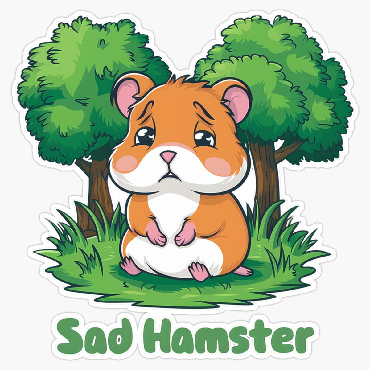 DOPASTICKER Sad Hamster Sticker, Phone Sticker Car Stickers, Birthday ...