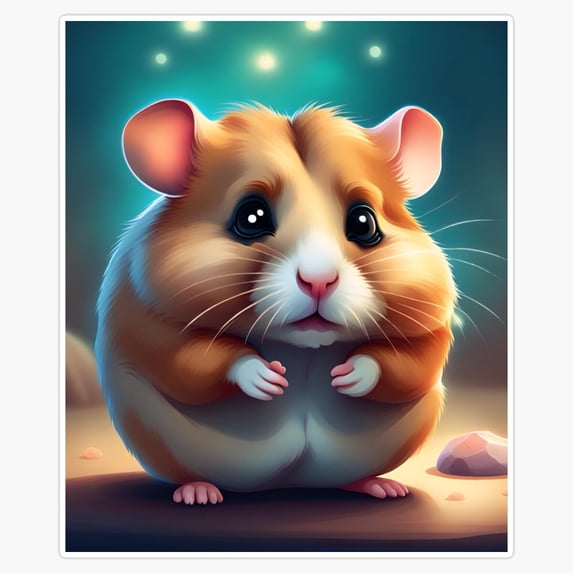 DOPASTICKER Sad Hamster Sticker, Phone Sticker Water Bottle Sticker Car ...