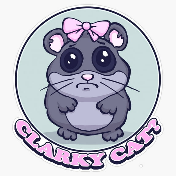 DOPASTICKER Sad Hamster Wants Clarky Cat Sticker, Phone Sticker Car ...