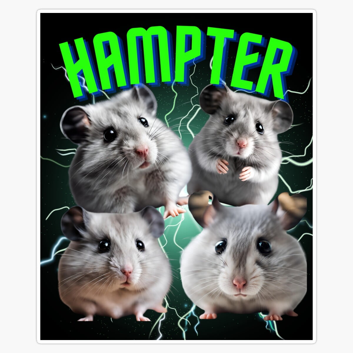 DOPASTICKER Sad Hamster With Big Eyes Sticker, Phone Sticker Car ...