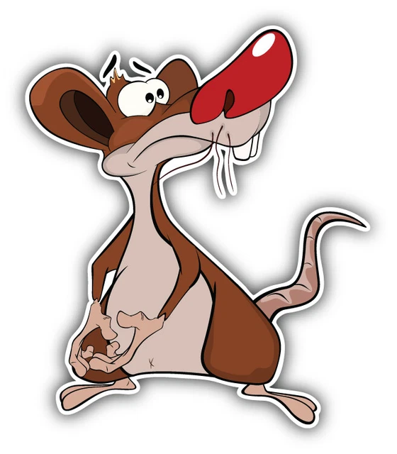 DOPASTICKER Sad Mouse Cartoon Sticker Decal Phone Decal Water Bottle ...