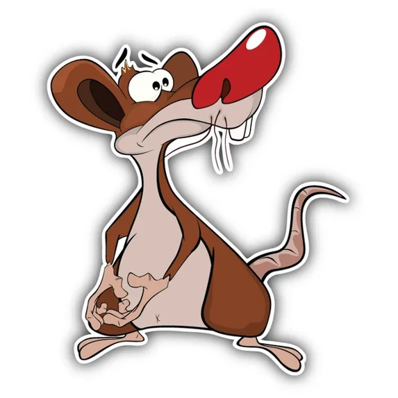 DOPASTICKER Sad Mouse Cartoon Sticker Decal Phone Decal Water Bottle ...