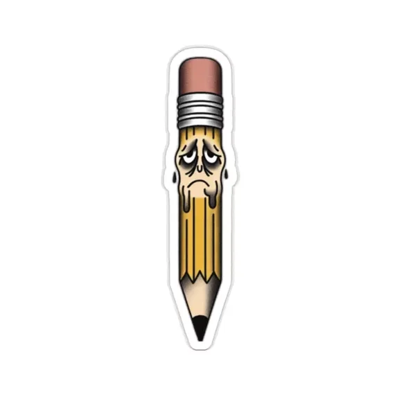 DOPASTICKER Sad Pencil Student School Art Doodle College Emo Gift ...