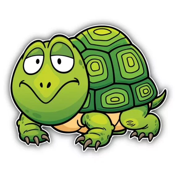 DOPASTICKER Sad Turtle Cartoon Sticker Decal Phone Decal Water Bottle ...