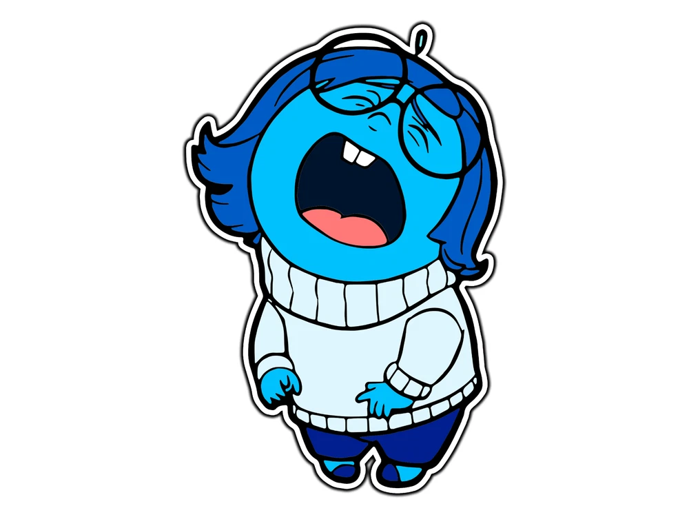 DOPASTICKER Sadness Crying Sticker Decal Phone Decal Water Bottle ...