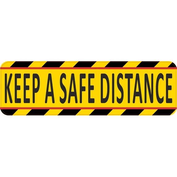 DOPASTICKER Safe Distance Warning Sticker Yellow Safety Sticker Phone ...