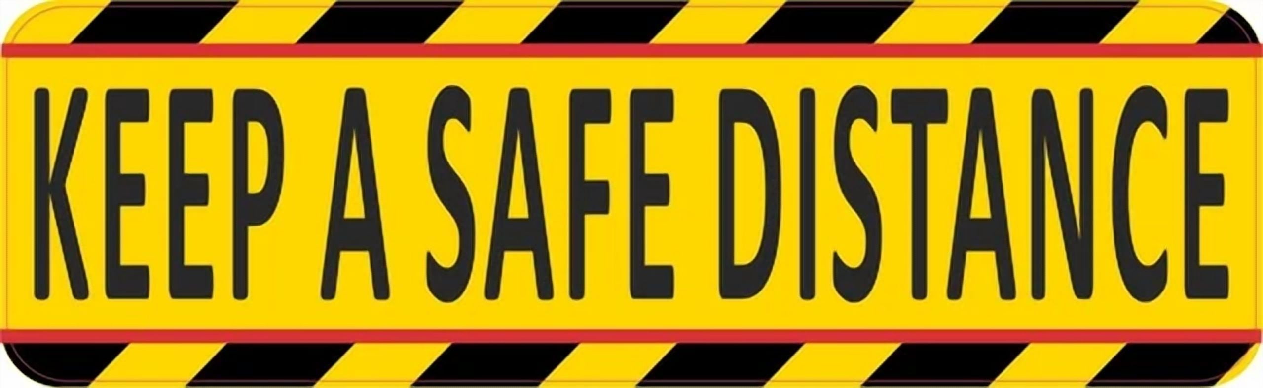 DOPASTICKER Safe Distance Warning Sticker Yellow Safety Sticker Phone ...
