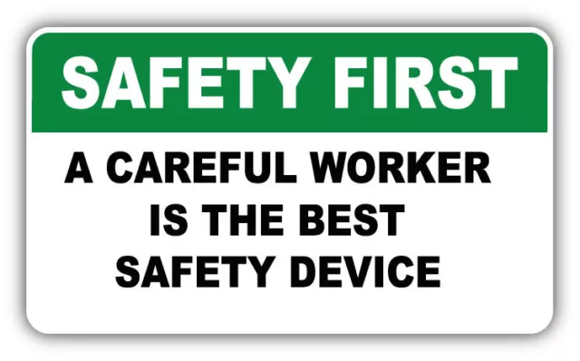 DOPASTICKER Safety First Warning Sign Careful Worker Sticker Decal ...